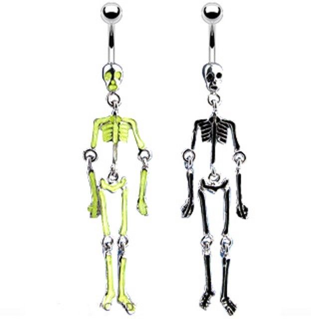 Dangle Skeleton Belly Bar / Navel Ring - The Body Jewellery Store