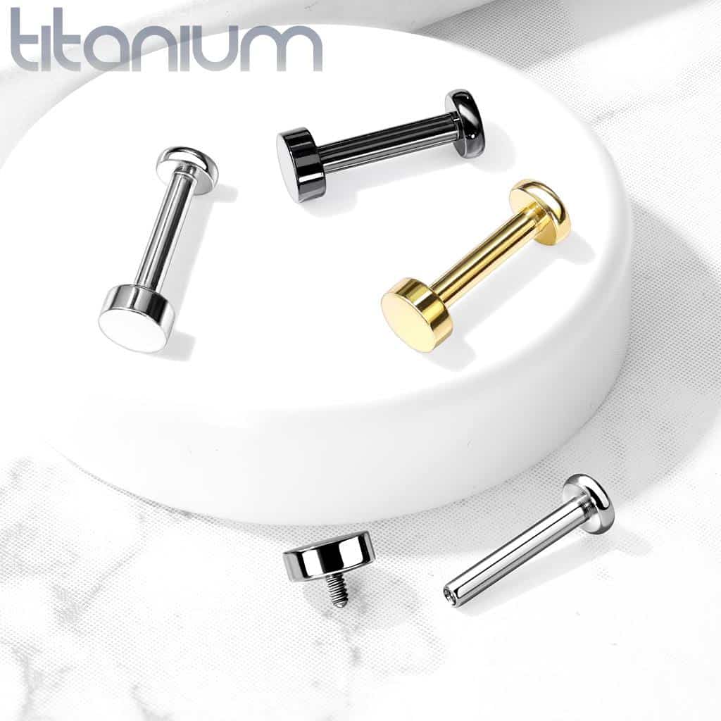Round Top Titanium Labret Cartilage Stud - The Body Jewellery Store
